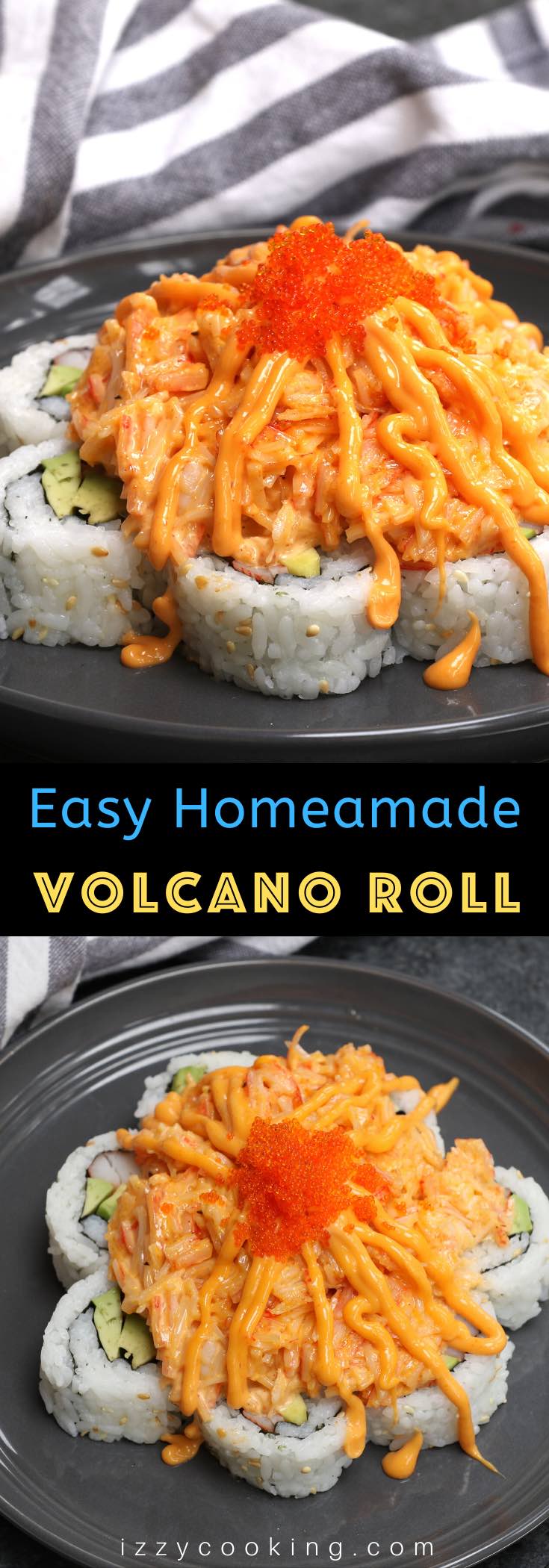 Volcano Roll Sushi Recipe {with A Lava Topping}