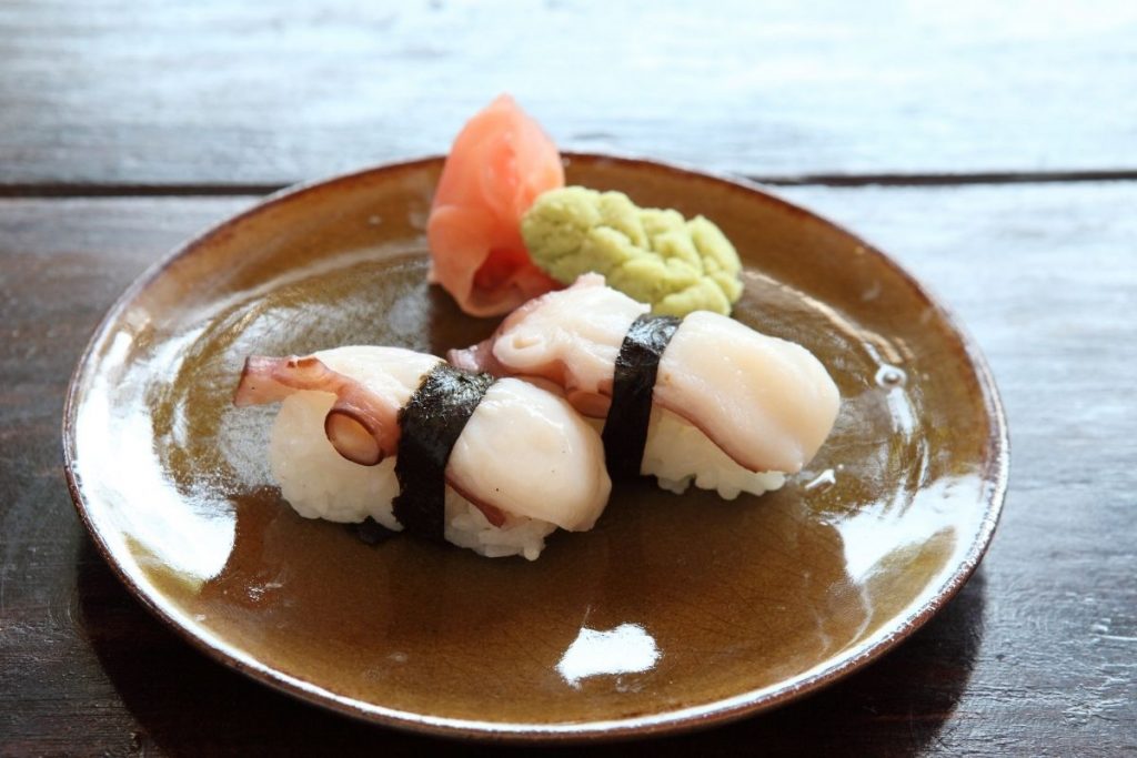 Octopus Sushi (Japanese Tako Nigiri Recipe) - IzzyCooking