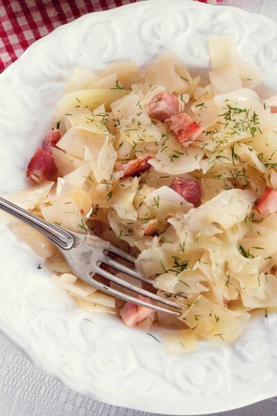 Easy Ham and Cabbage Recipe for Two - IzzyCooking