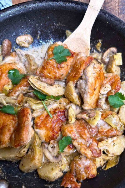 Creamy Chicken Jerusalem with Mushroom and Artichoke (30 Minutes!)
