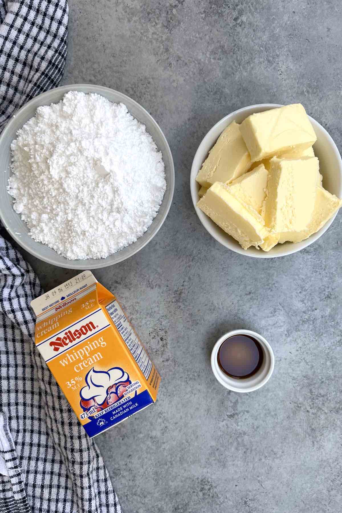 Not-Too-Sweet Buttercream Powdered Sugar Frosting (Only 4 Ingredients!)